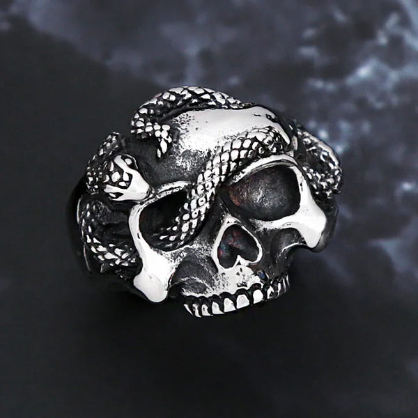 Snake Skull Ring Stainless Steel – skullloco.com